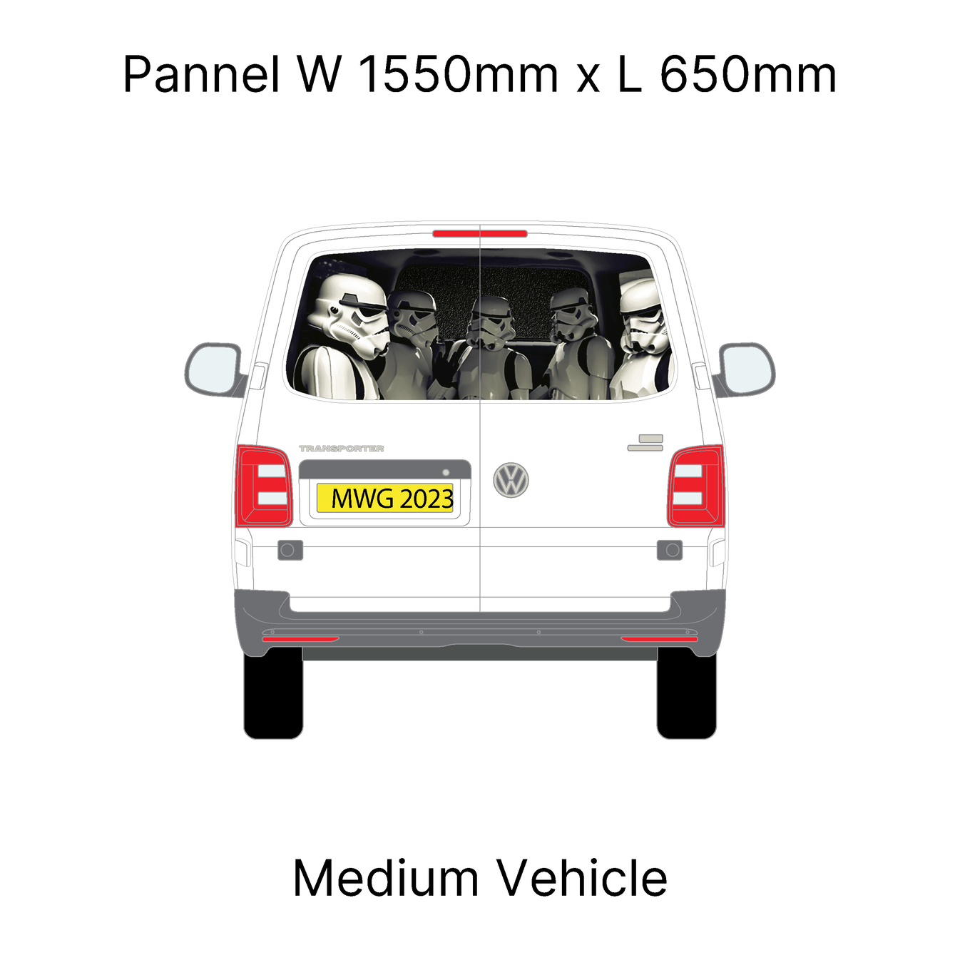 Storm Trooper Rear Van Graphics Decal – Coloured Screws